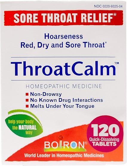 Amazon.com: Boiron ThroatCalm Tablets for Pain Relief from Red, Dry ...