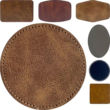 Amazon.com: Round Leather Hat Patches Laserable Iron-on,Heat Press Cap ...