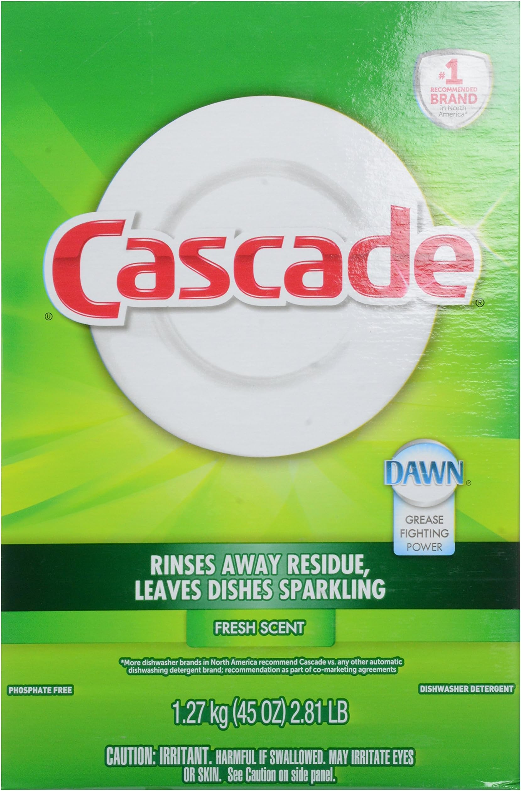 Amazon.com: Cascade Powder Dishwasher Detergent, Fresh Scent, 45 oz ...