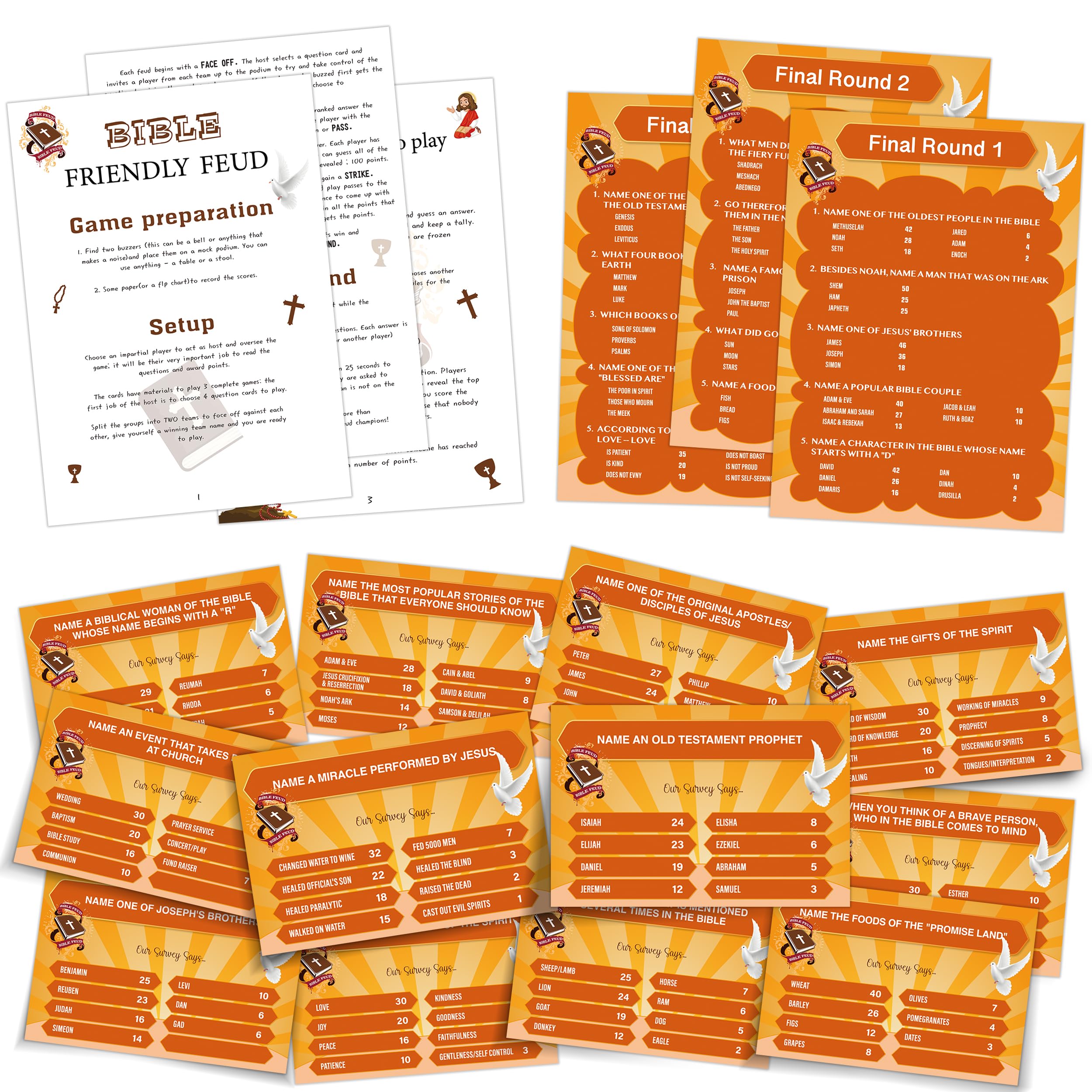 Amazon.com: Christian Bible Feud Game,Family Feud Game for Adults,Bible ...