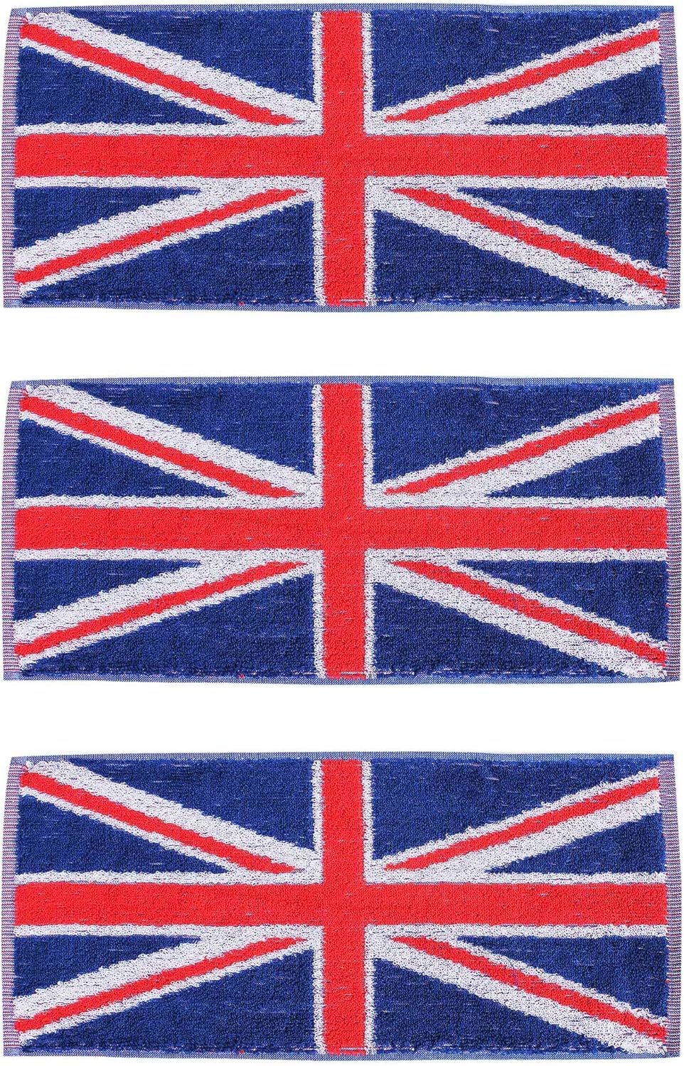 United Kingdom Union Jack Bar Towels (Set of 3) - 100% Cotton, Royal ...