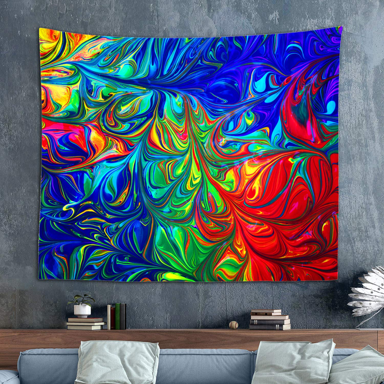 Amazon.com: Sinsoledad Abstract Tapestry Wall Art,Multipurpose ...
