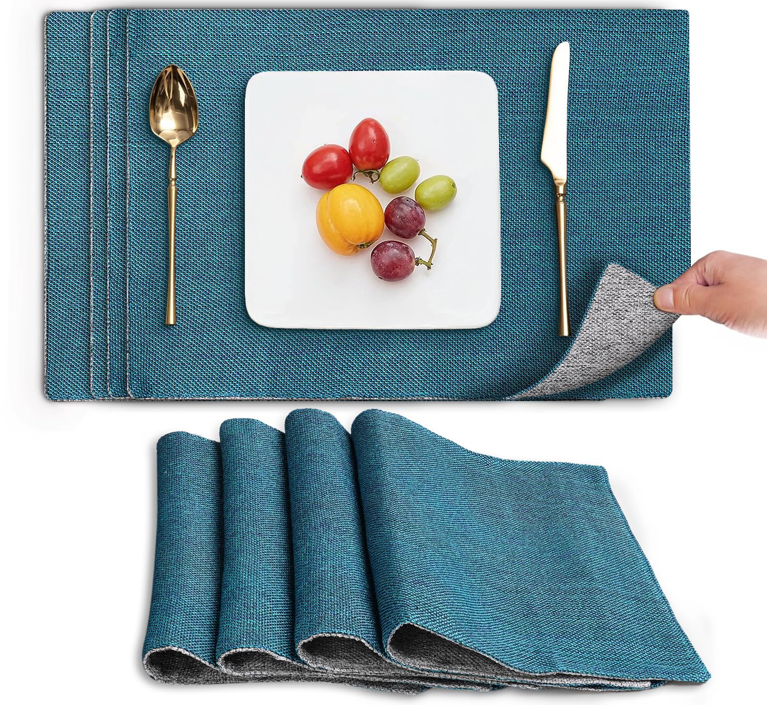 Buy Decor & More Reversible Table Mats | Poly Jute Dining Table Mat ...