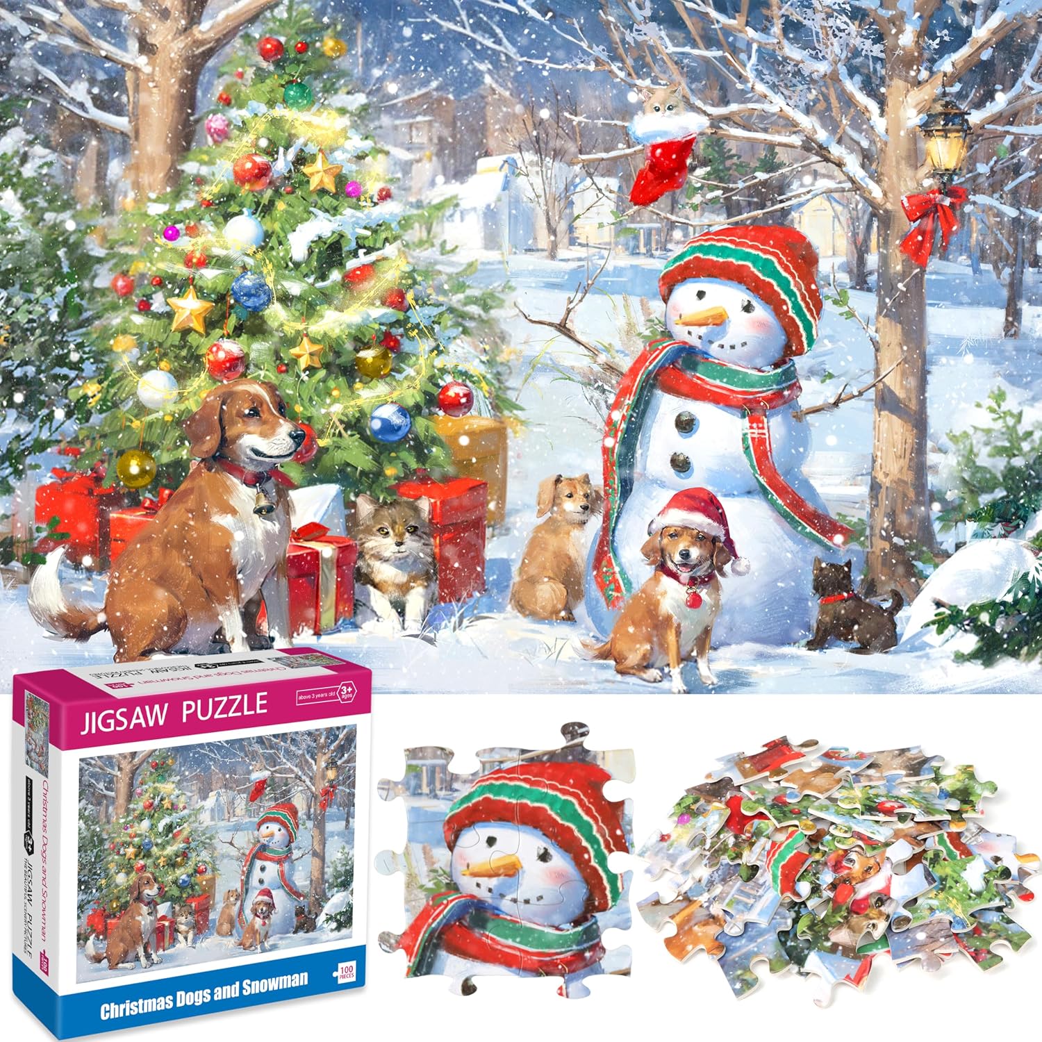 Amazon.com: 100 Piece Christmas Puzzles for Kids Ages 4-6 4-8 8-10 ...