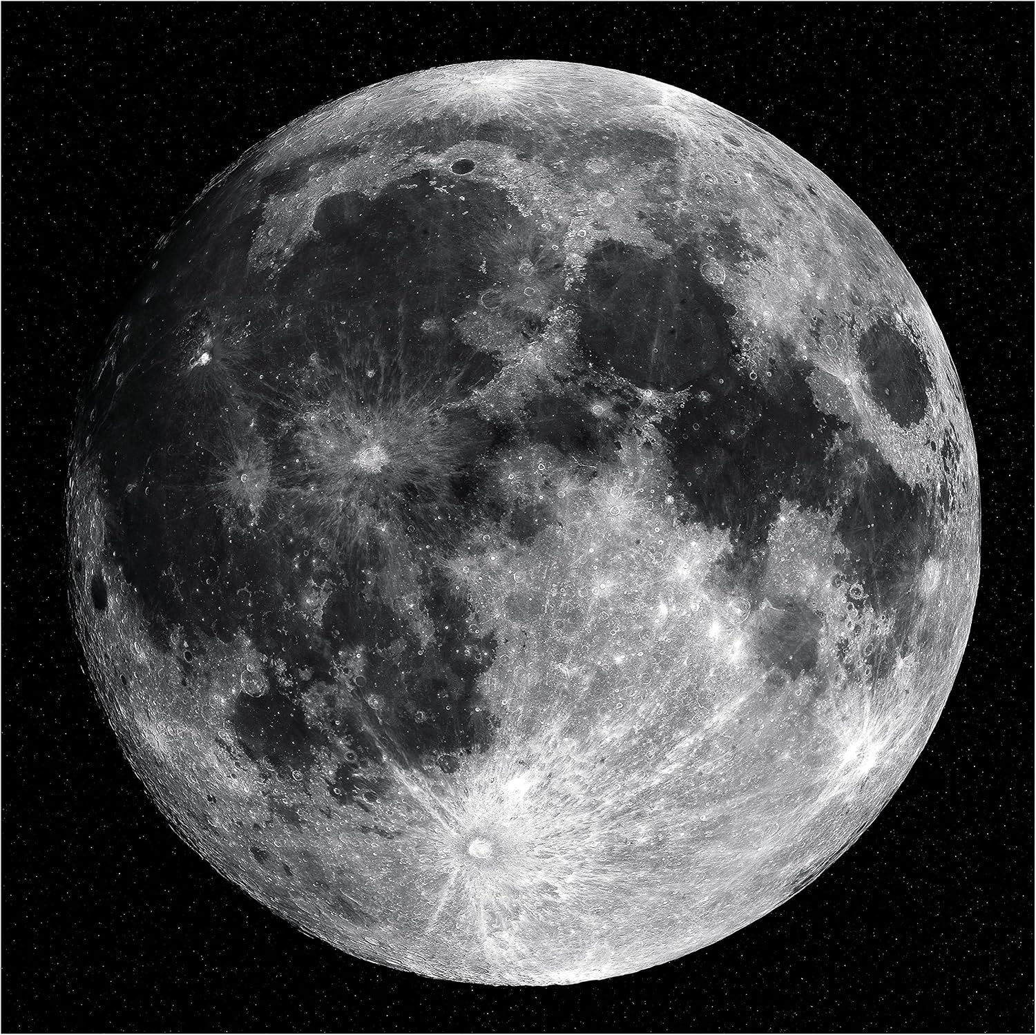 Amazon.com: Empire Art Direct Full Moon Frameless Tempered Glass Panel ...
