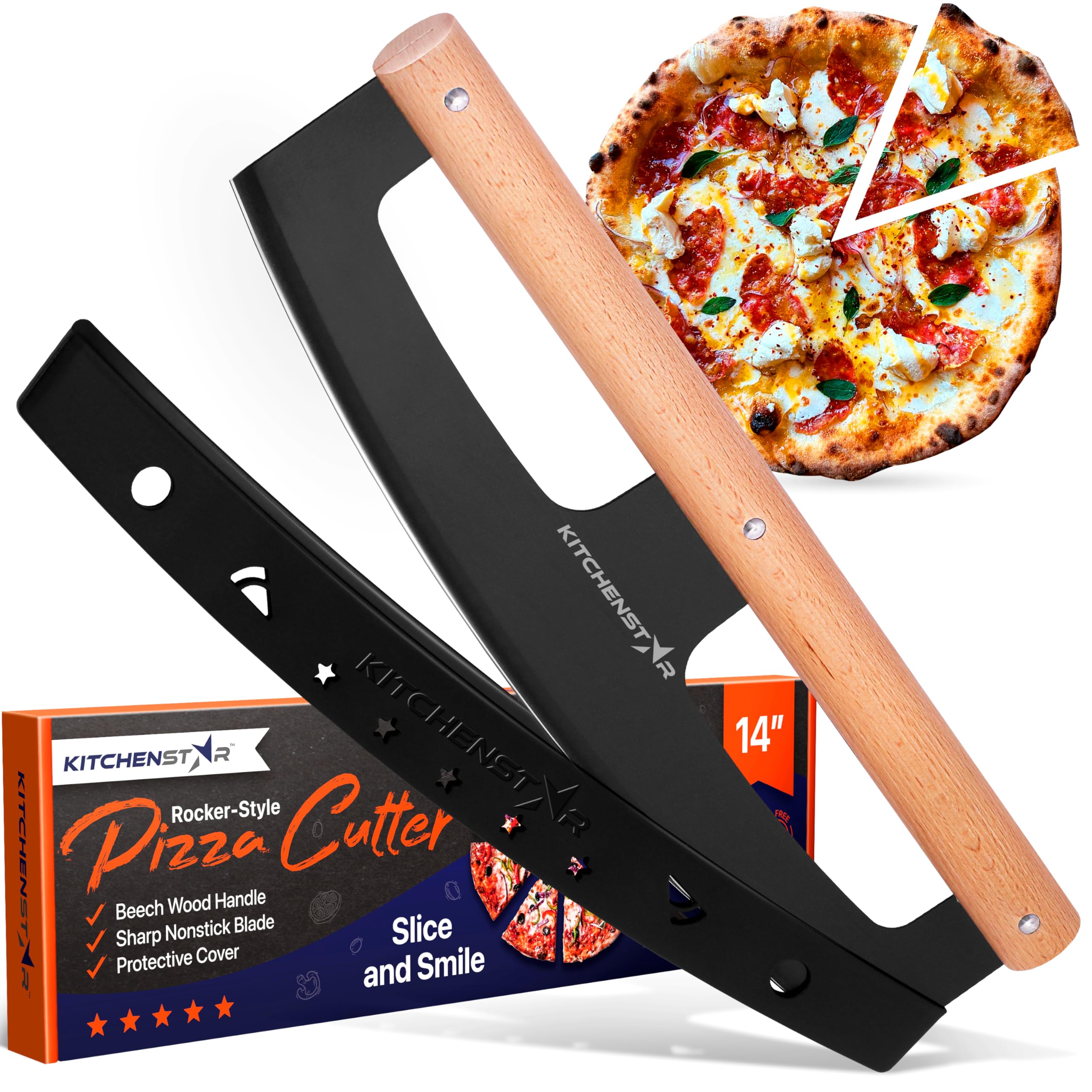 Amazon.com: 14" Pizza Cutter Rocker by KitchenStar - Razor Sharp ...