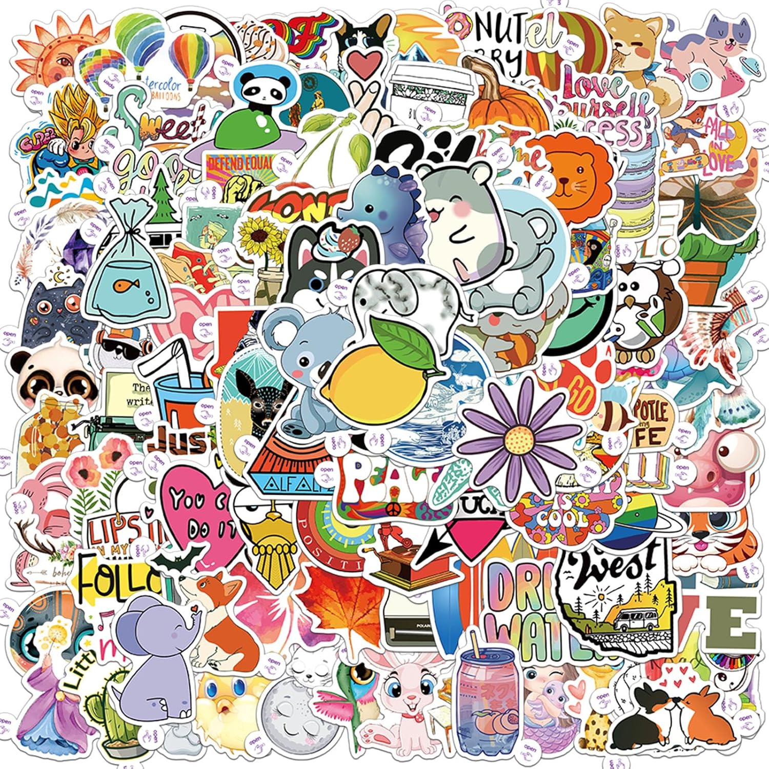 Amazon.com: insidemoon 200 Pieces Cute Cartoon Animals Food Fruits VSCO ...