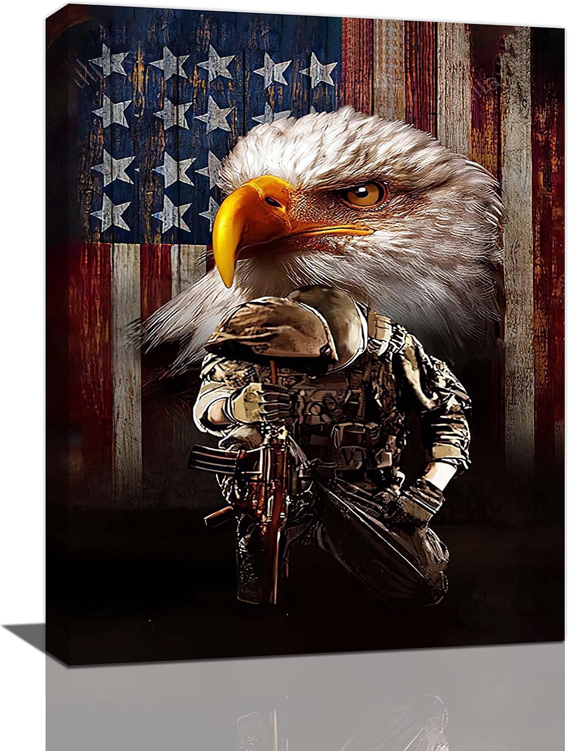 Amazon.com: Taimeng Bald Eagle Wall Art American Warrior Pictures Wall Decor Eagle Canvas Prints ...