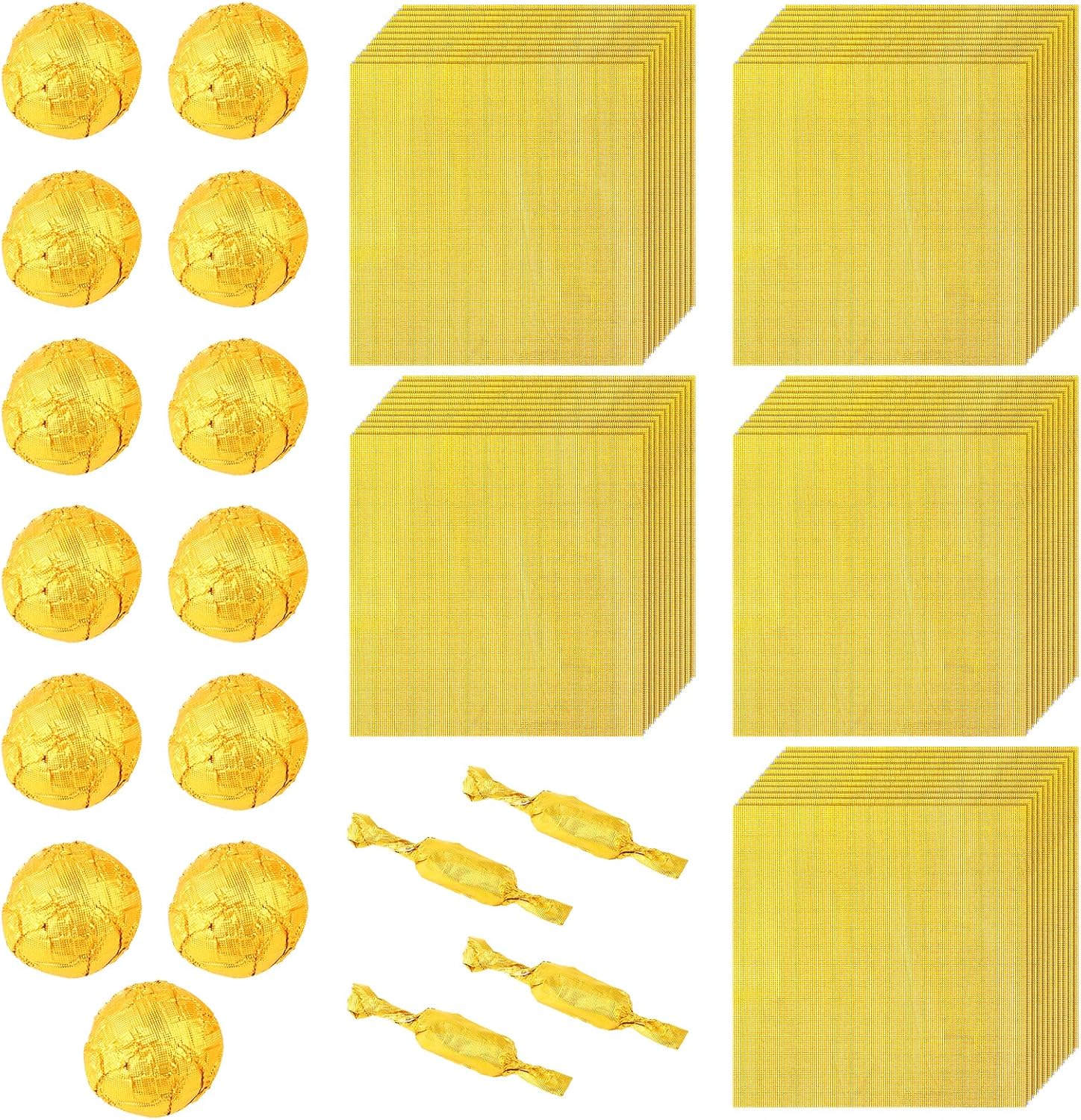 Amazon.com: 300 Pcs Gold Foil Candy Wrappers, 3x3 Inches Square Golden ...