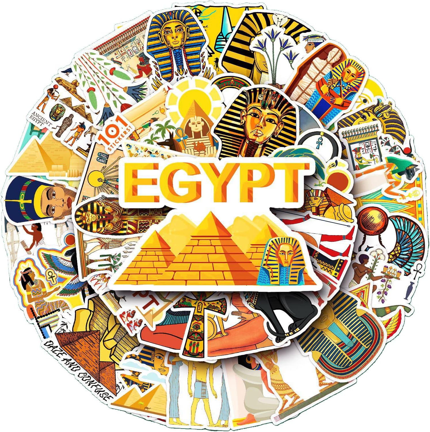 Amazon.com: Ancient Egypt Stickers, 50PCs, Lost Civilizations Pyramid ...