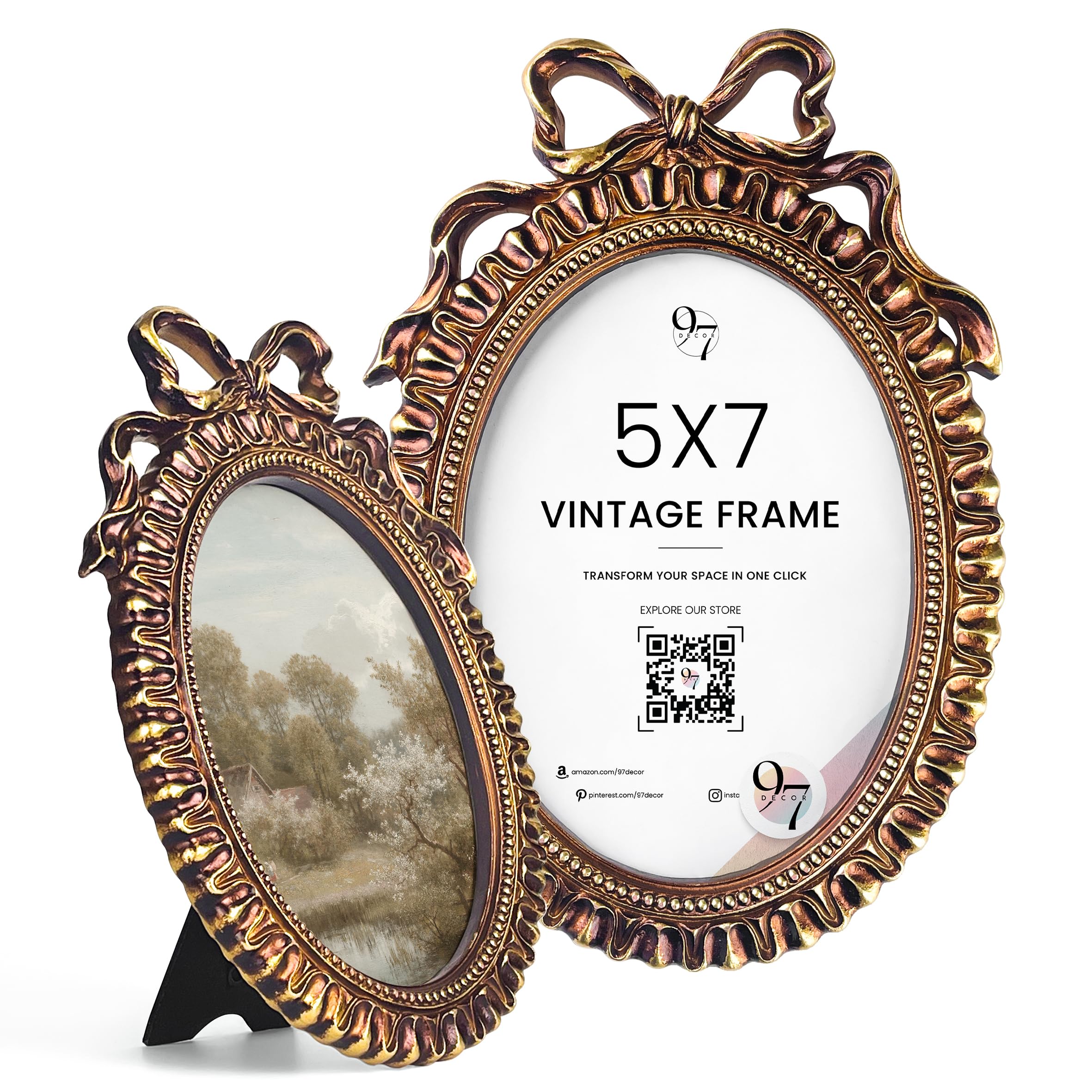 Amazon.com - 97 Decor 5x7 Oval Picture Frame - Vintage 5x7 Picture ...