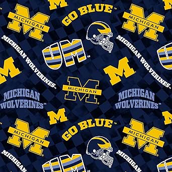 Amazon.com: Official Licensed University of Michigan Cotton Quilting ...