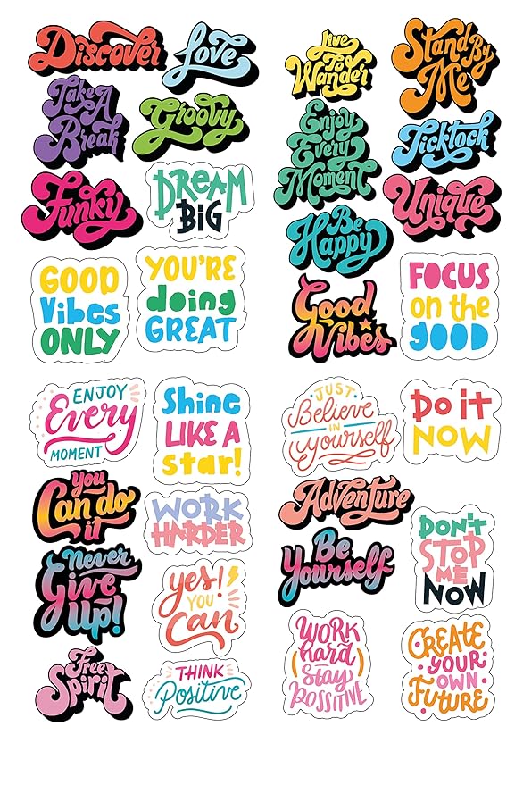 D2C Scrap Book Motivational Quote Positive Quotes Laptop Sticker - Pack ...