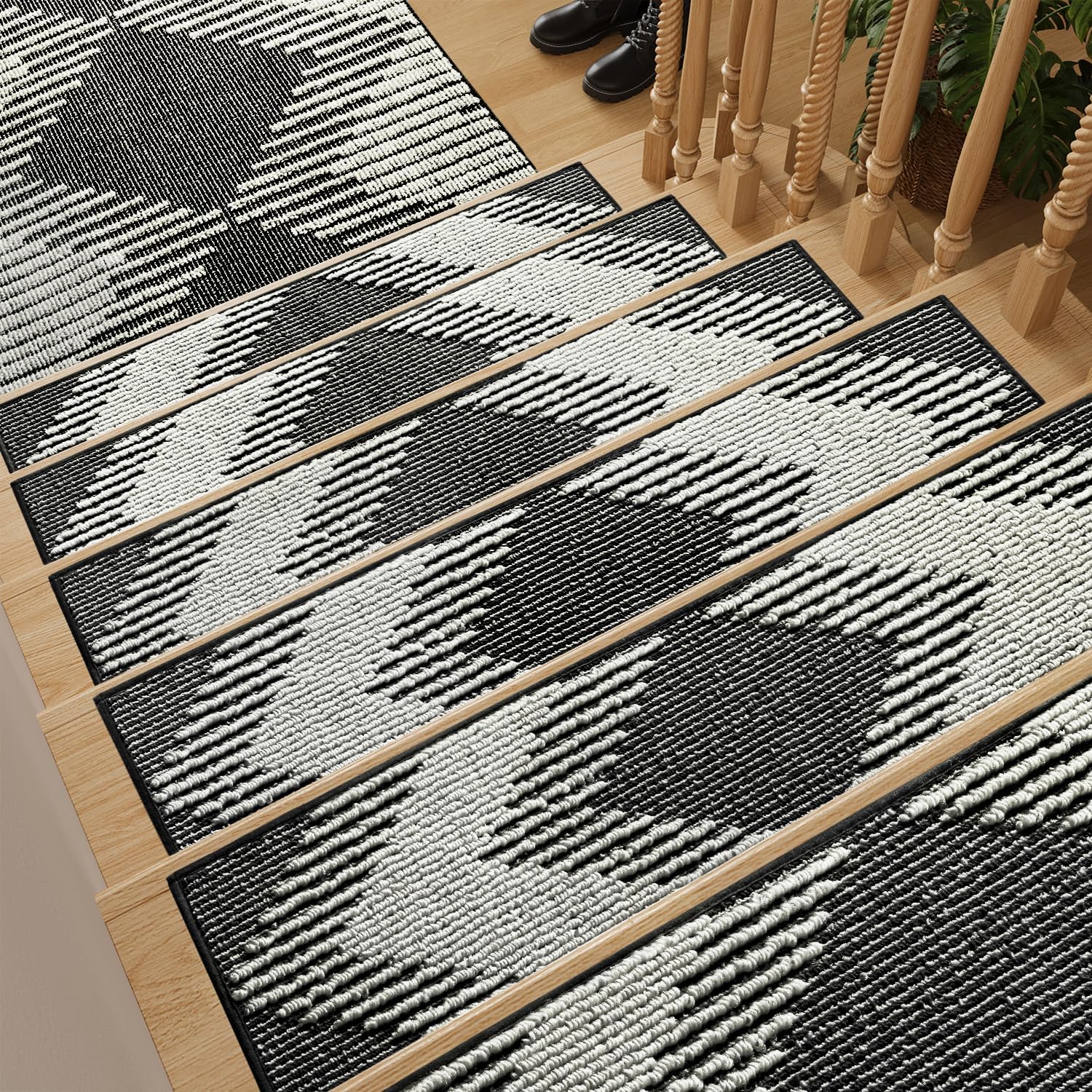 Amazon.com: Tinideya 15 Pcs Stair Runners for Wooden Steps Non Slip 28 ...