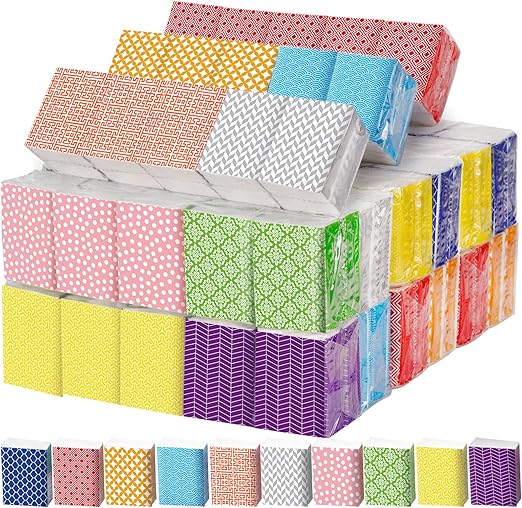 Amazon.com: 100 Bulk Geometry Designed Pocket Tissues Small Size ...
