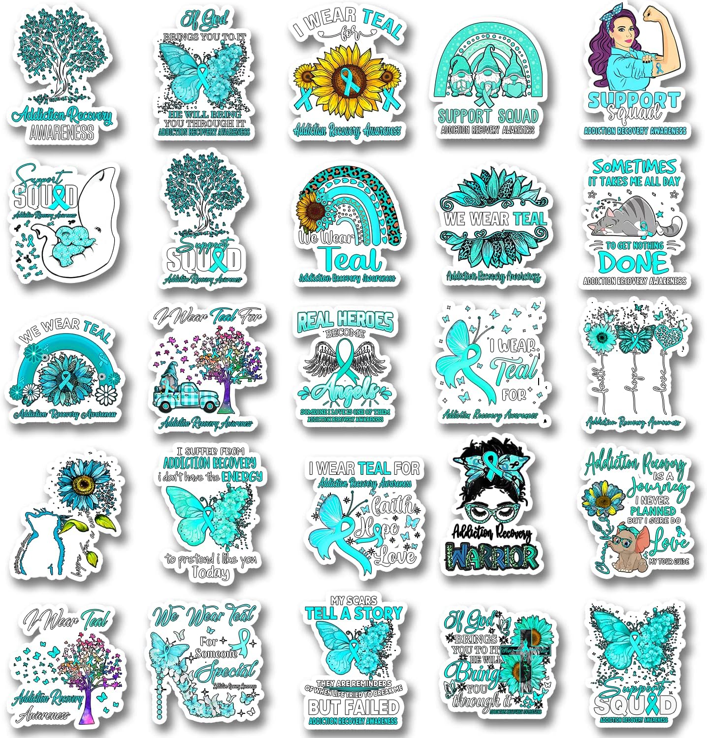 Amazon.com: 25Pcs Addiction Recovery Awareness Stickers, Inspirational ...