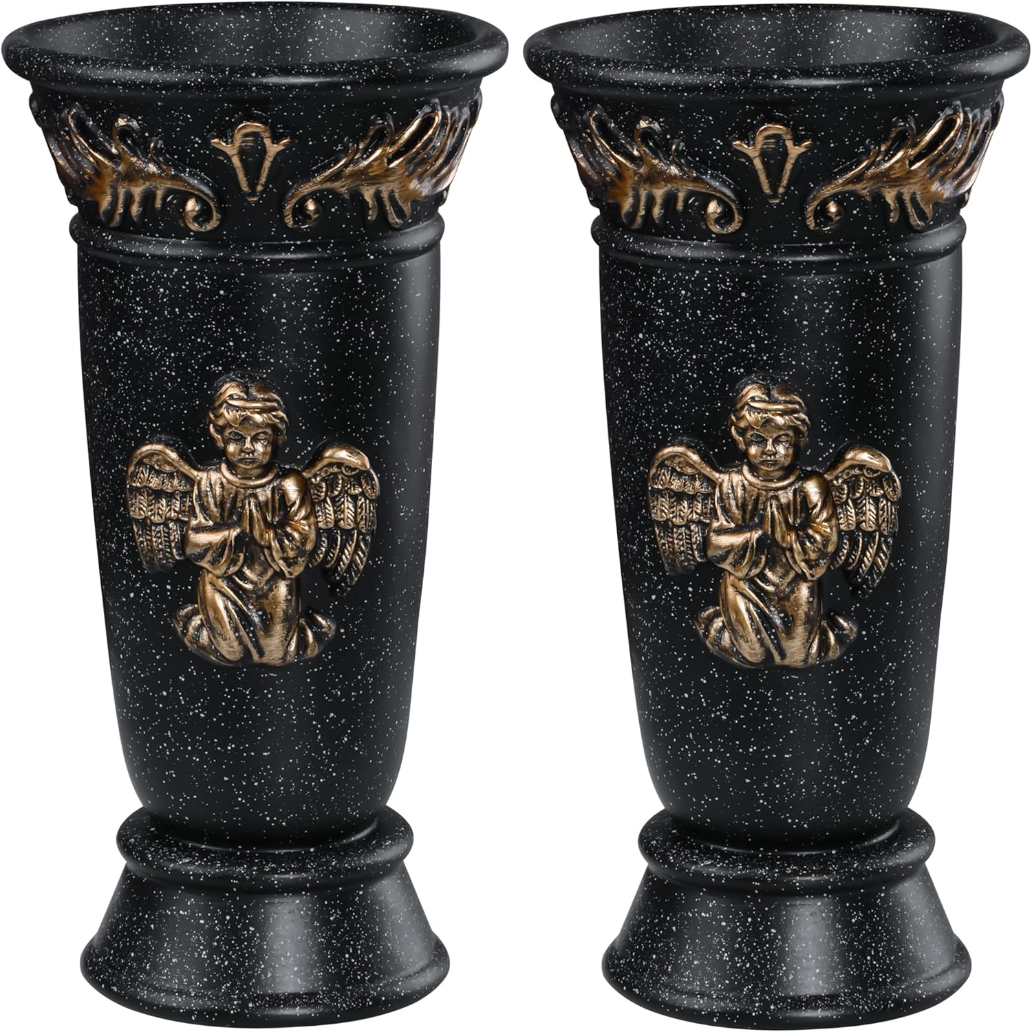 Amazon.com: Cemetery Grave Vase, Resin Angel Memorial Vase Cemetery ...