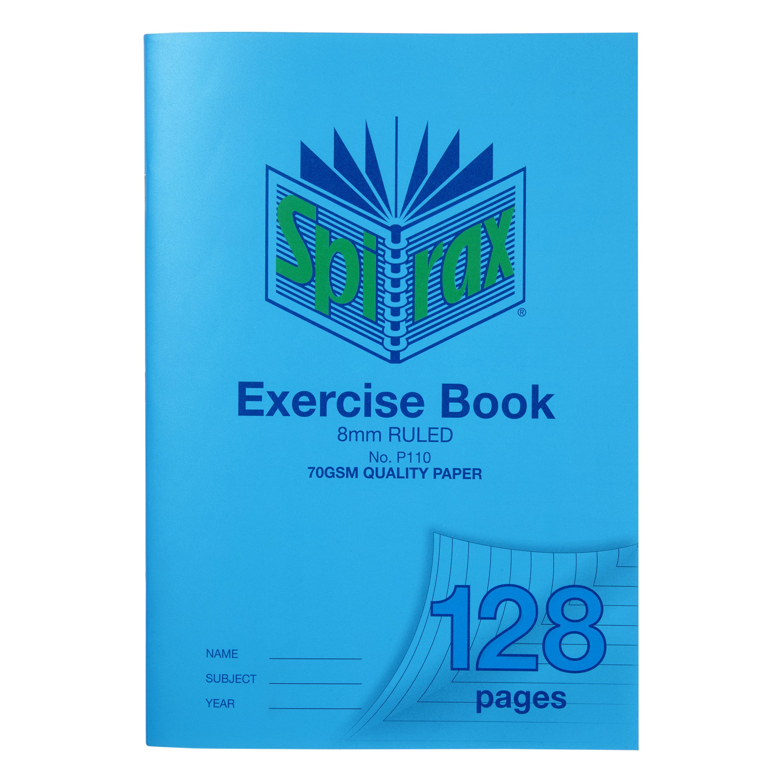 Spirax Exercise Book 128 Paged, A4, 8mm Ruled, No.P110 : Amazon.com.au ...