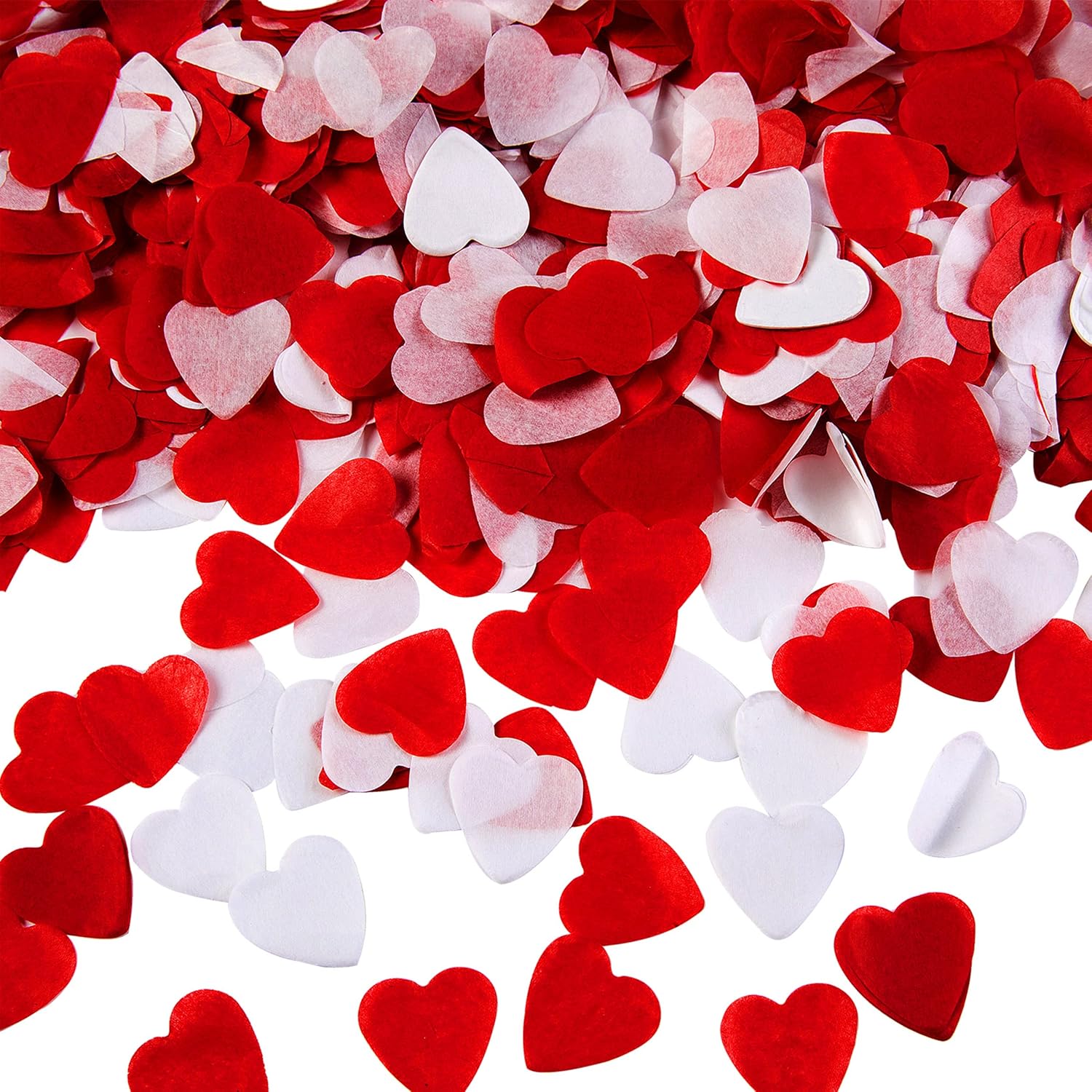 6000pc Love Heart Confetti Paper Valentines Decorations - White and Red ...