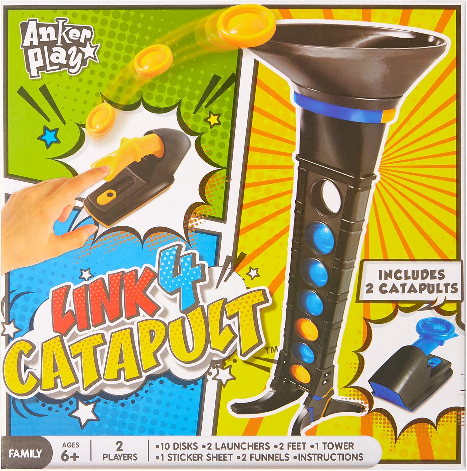 Link 4 Catapult Game | Includes 2 Catapults | 2 Players, Board Games ...