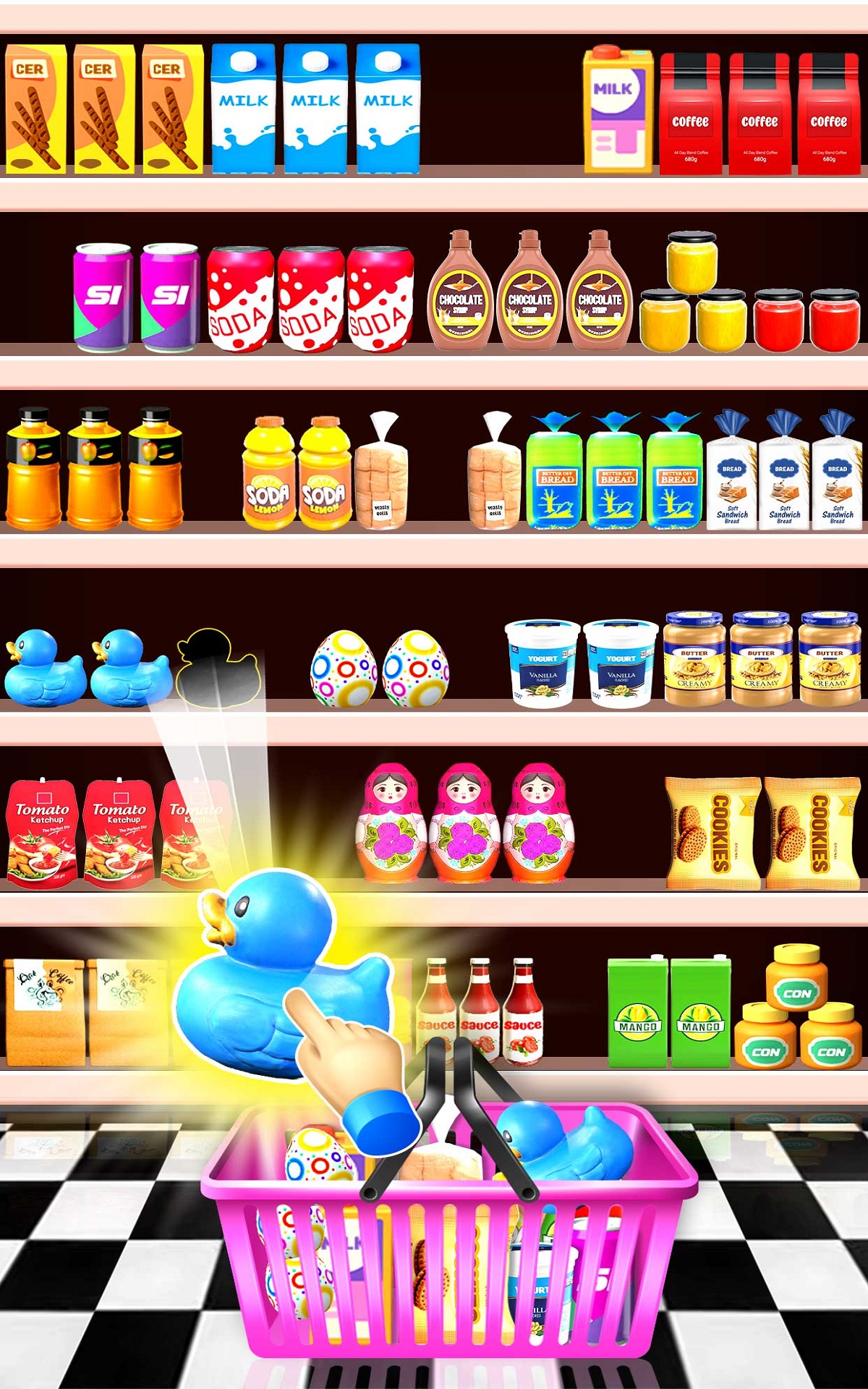 Supermarket Organizer Game - Fill up the fridge, closet & racks in this ...