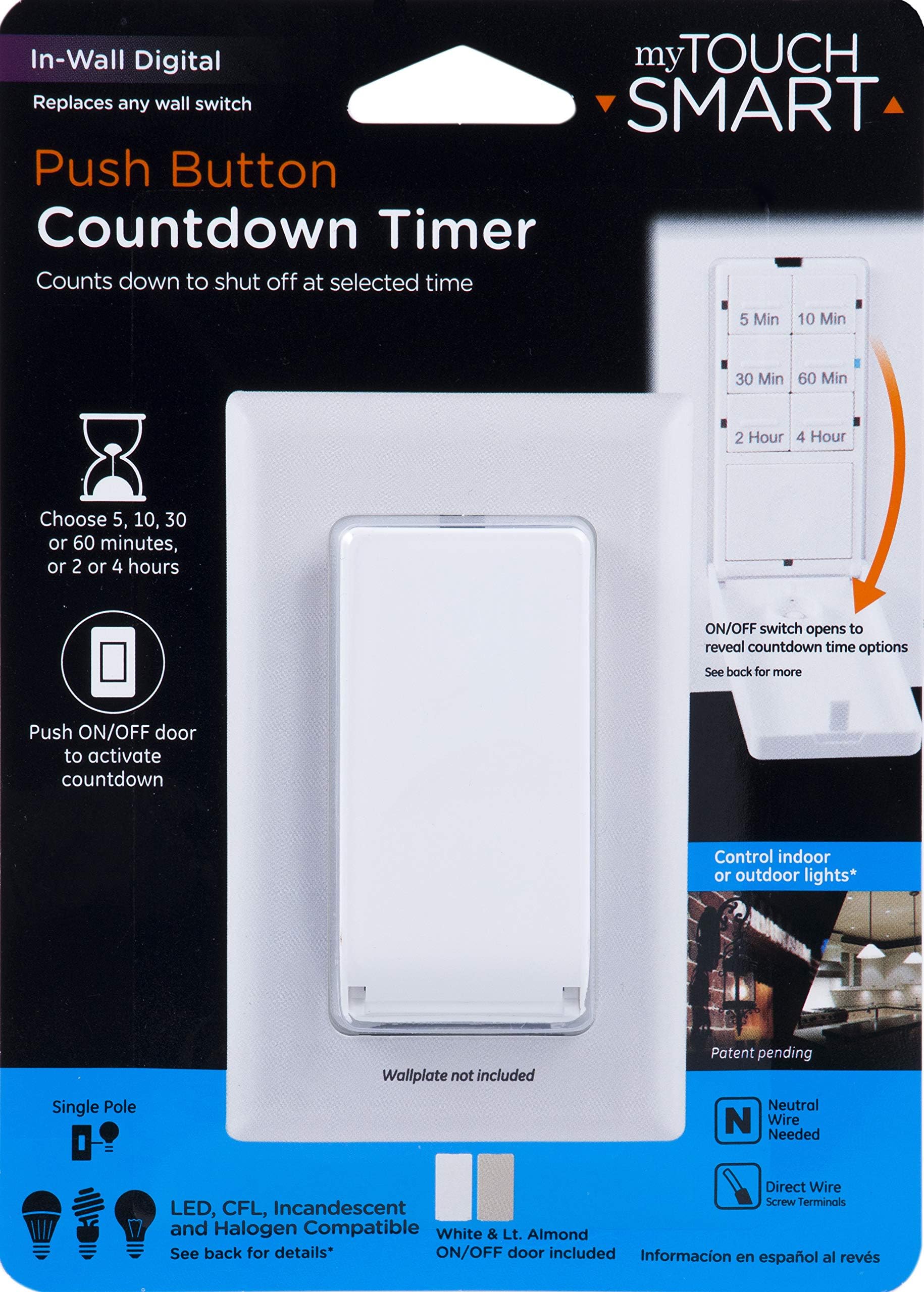 Amazon.com: myTouchSmart Push Button In-Wall Digital Countdown Timer ...