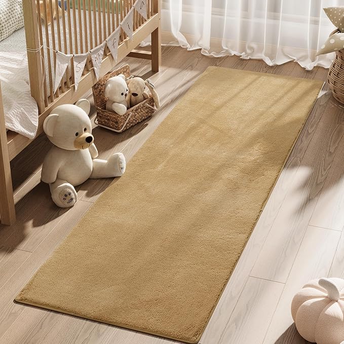 Amazon.com: jinchan Solid Plush Runner Rug 2x6 Performance Shaggy Rug ...