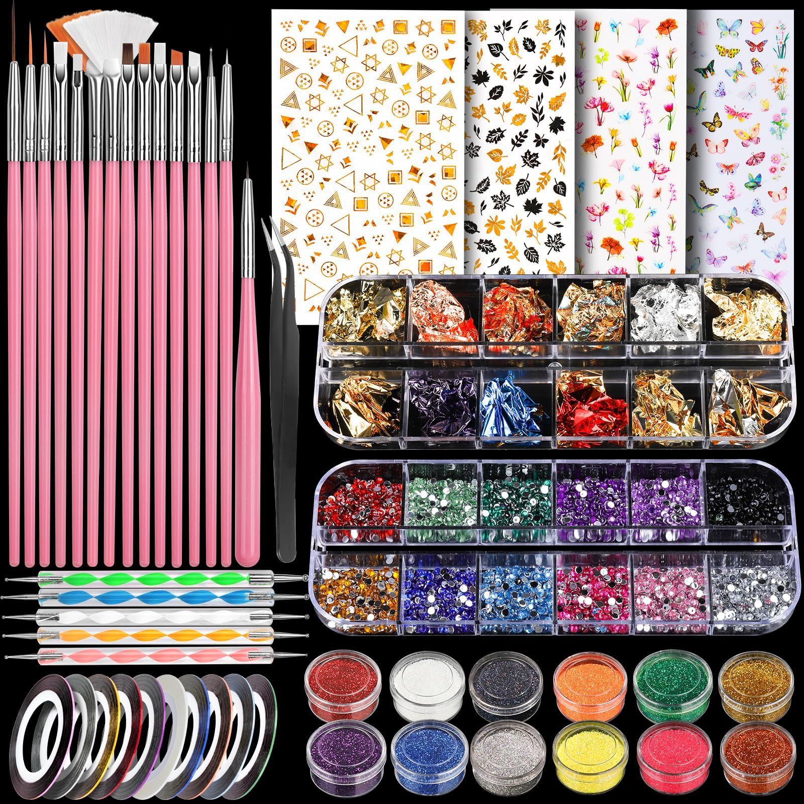 Amazon.com: Teenitor Nail Art Brushes Nail Art Tools, Nail Brushes for ...