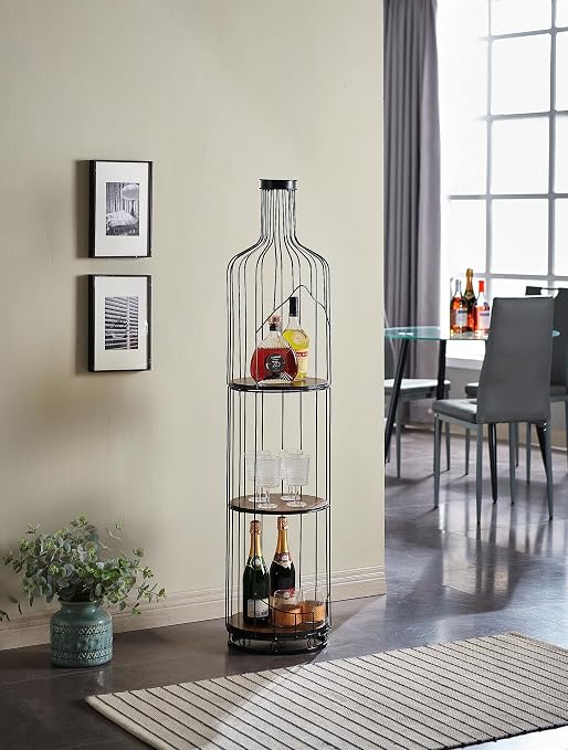 Amazon.com: Kings Brand Furniture - Tall Wine Bottle Shaped Stand with ...