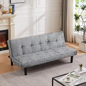 Amazon.com: MYINDA Modern Convertible Futon Couch Bed, Small Sofa for ...