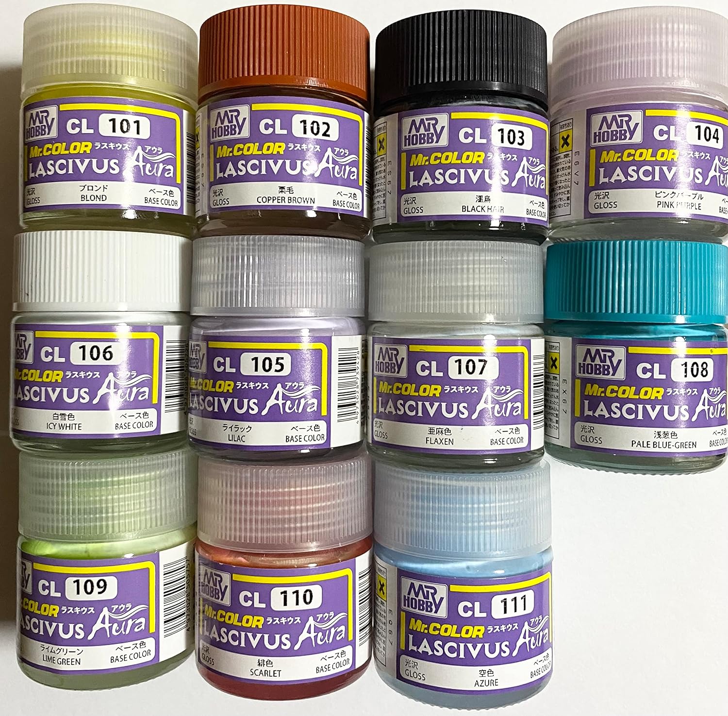 Amazon | Mr.カラー LASCIVUS Aura（ラスキウス アウラ）ブロンド 10ml(光沢)(CL101)+栗毛色 10ml(光沢)(CL102)+濡烏（ぬれがらす） 10ml ...