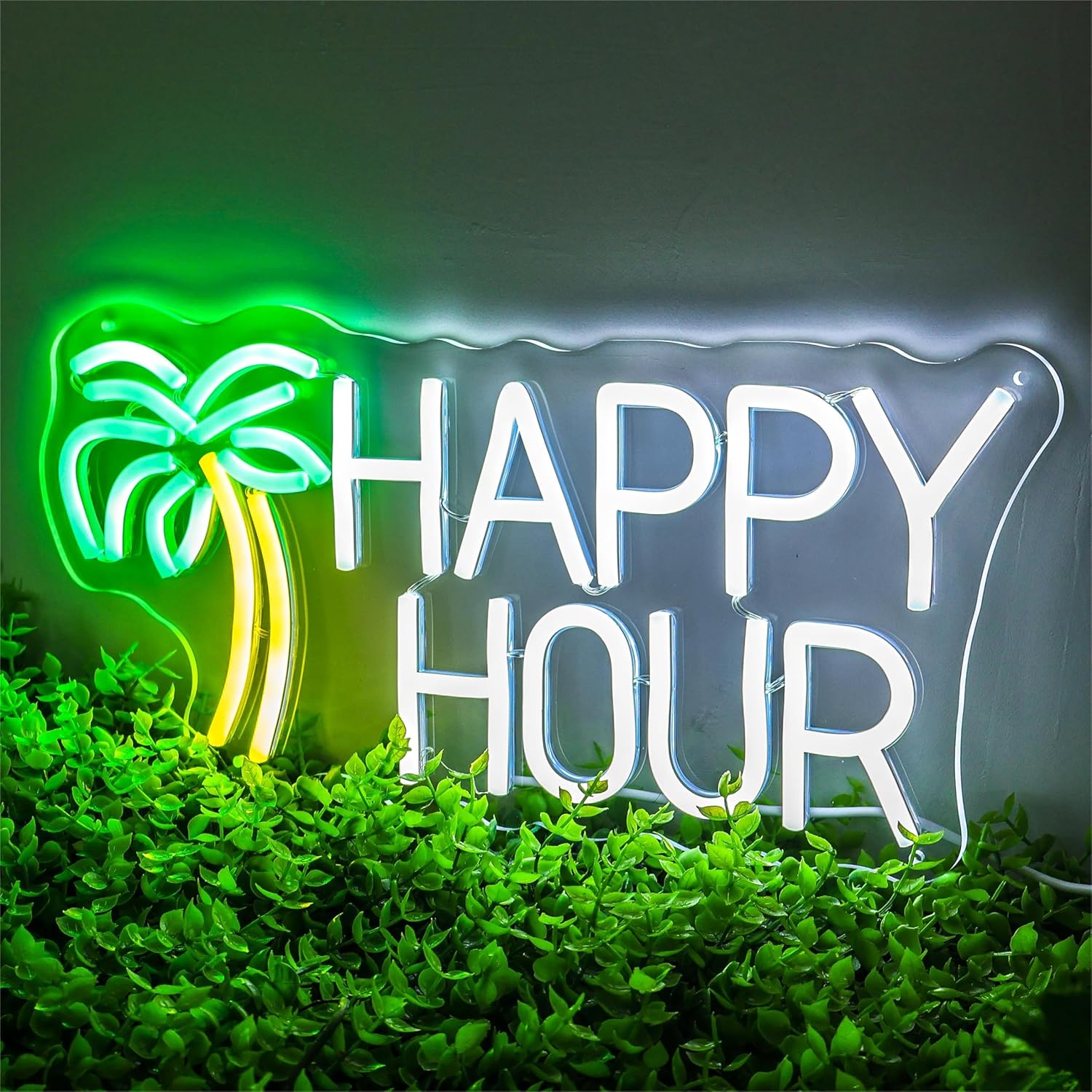 Amazon.com : Happy Hour Neon Sign Dimmable for Wall Decor, LED Coconut ...