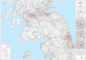 Large South And Central Scotland Postcode Wall Map - Covering Glasgow ...