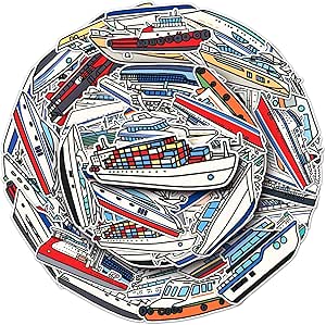 Amazon.com: Cartoon Cruise Ship Stickers Caricature Stickers Pack 50pcs ...