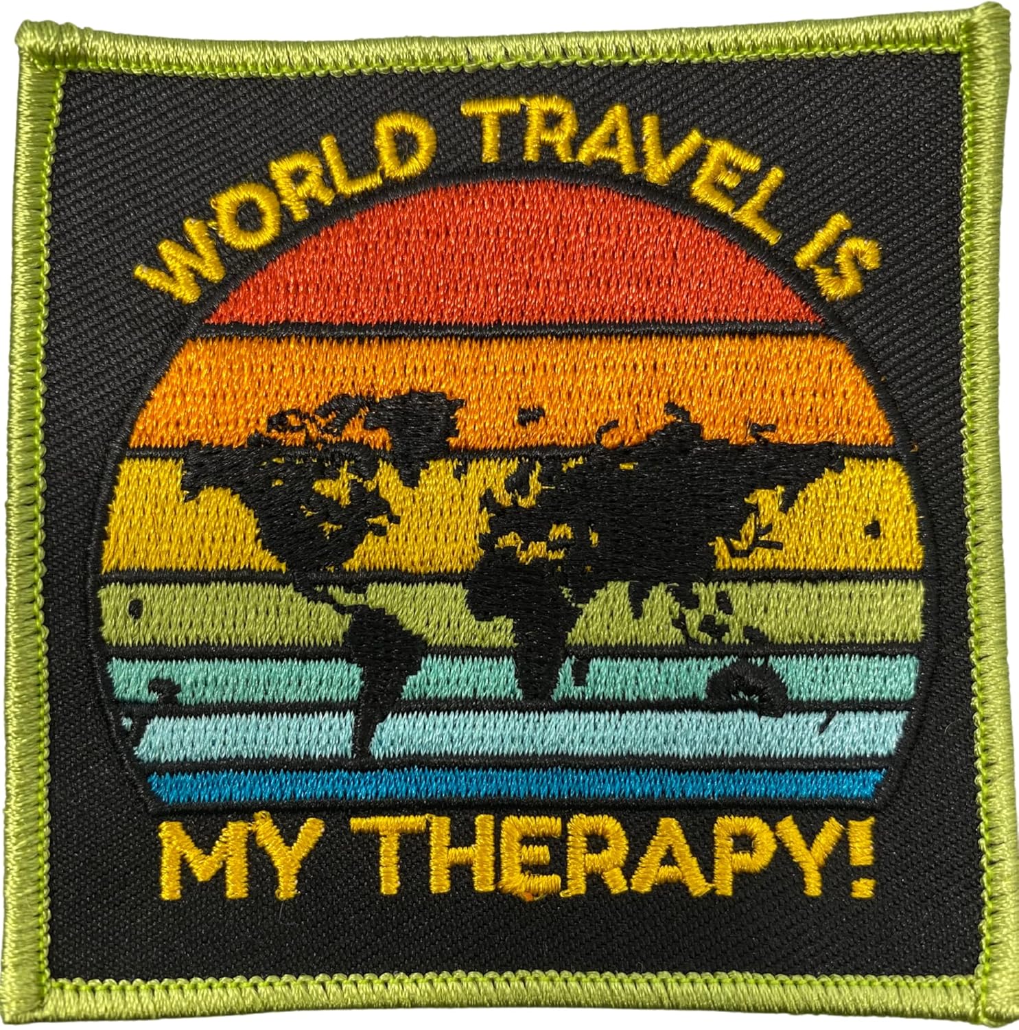 Amazon.com: PATCHPARTYCLUB World Travel is My Therapy Iron-on Patch ...