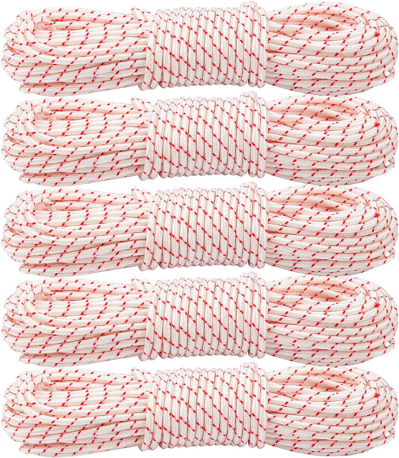 Amazon.com: HOZEON 5 Pack Diamond Braid Polypropylene Rope, Total 500 ...