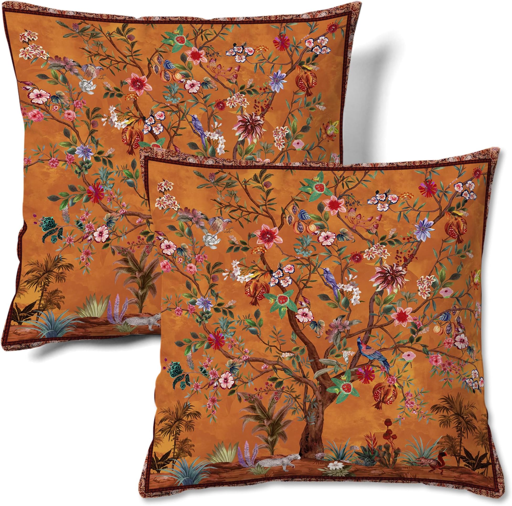 Riva Paoletti Tree Of Life Cushion Cover - Kingfisher Blue - Floral ...