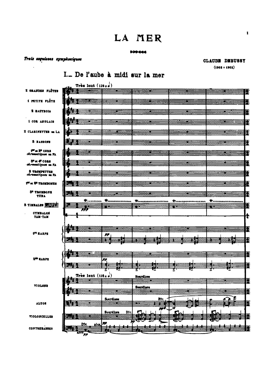 La Mer: Miniature Score (Kalmus Edition): Debussy, Claude ...