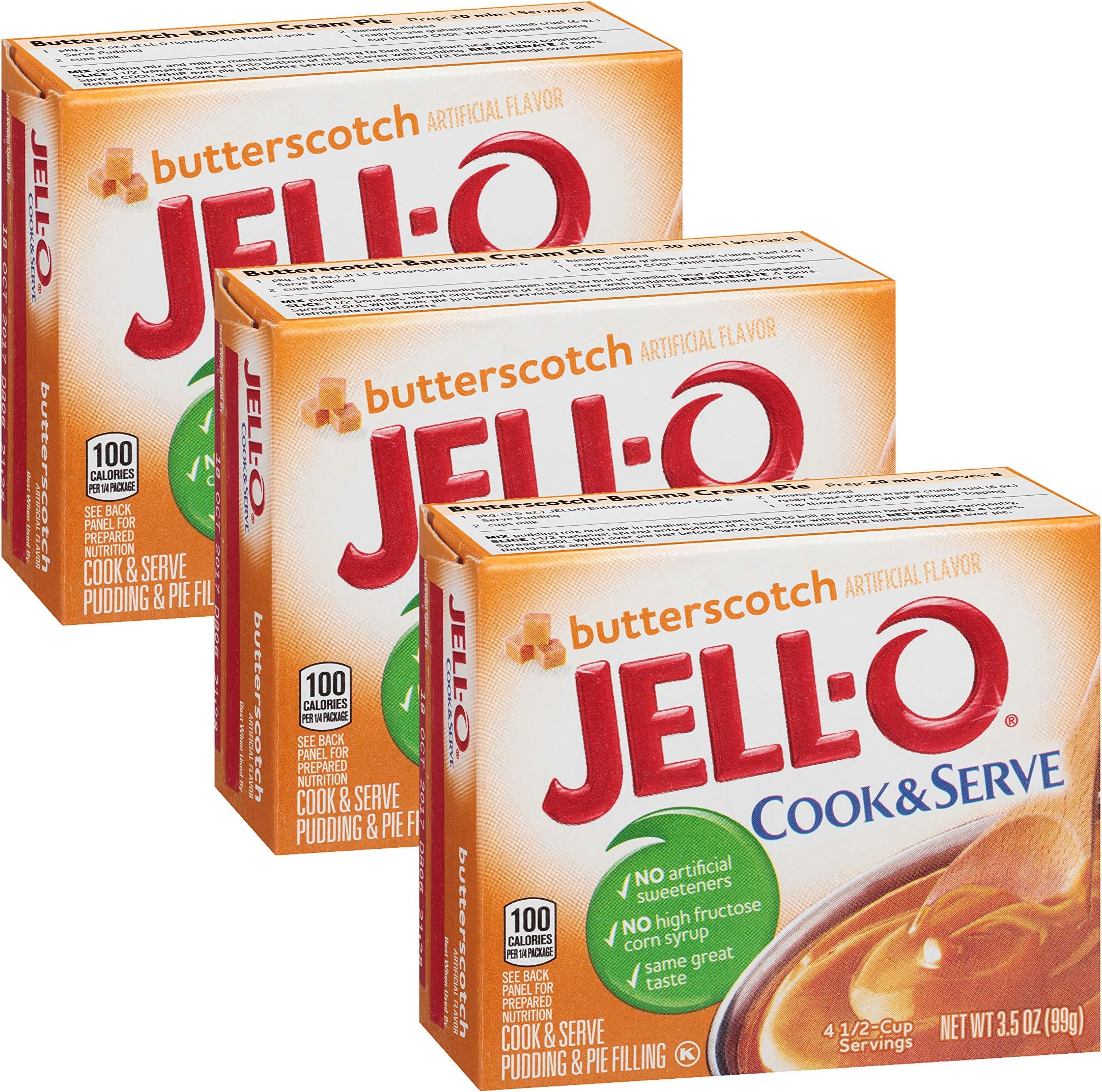 Amazon.com : Jell-O, Cook & Serve, Tapioca Pudding & Pie Filling, 3oz ...