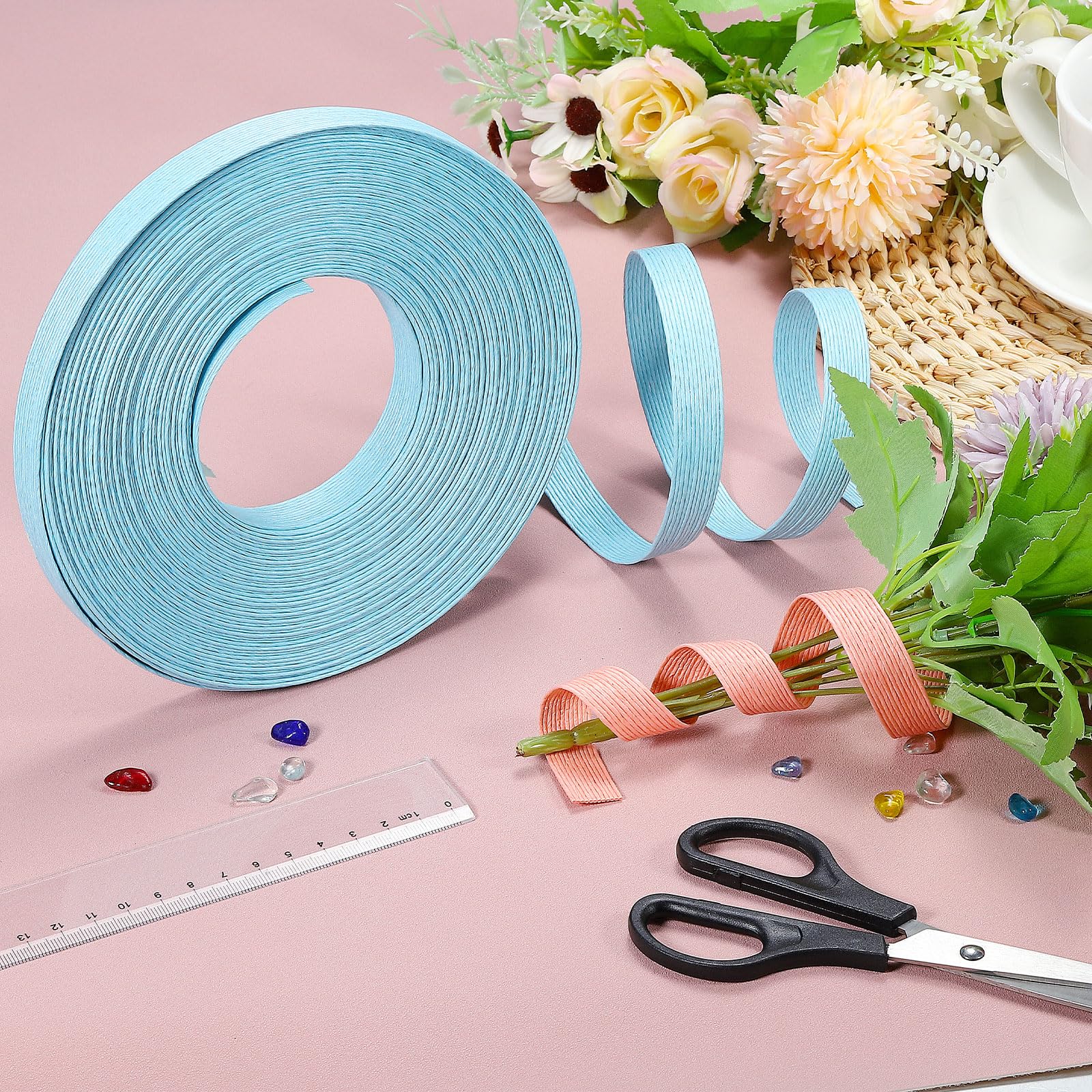 PATIKIL 5.4 Yards x 0.6″ Paper Rattan Weaving Cane, 12-Ply Paper Rattan ...