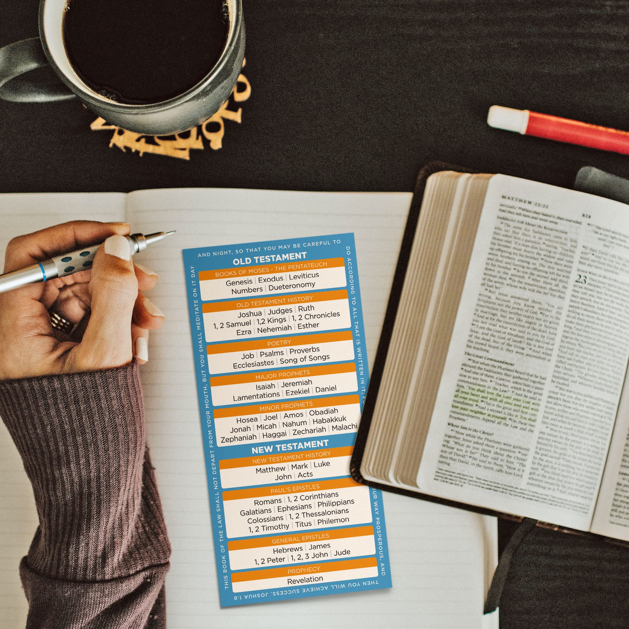 Books of The Bible Bookmarks, Bulk Pack of 48 Large Christian ...