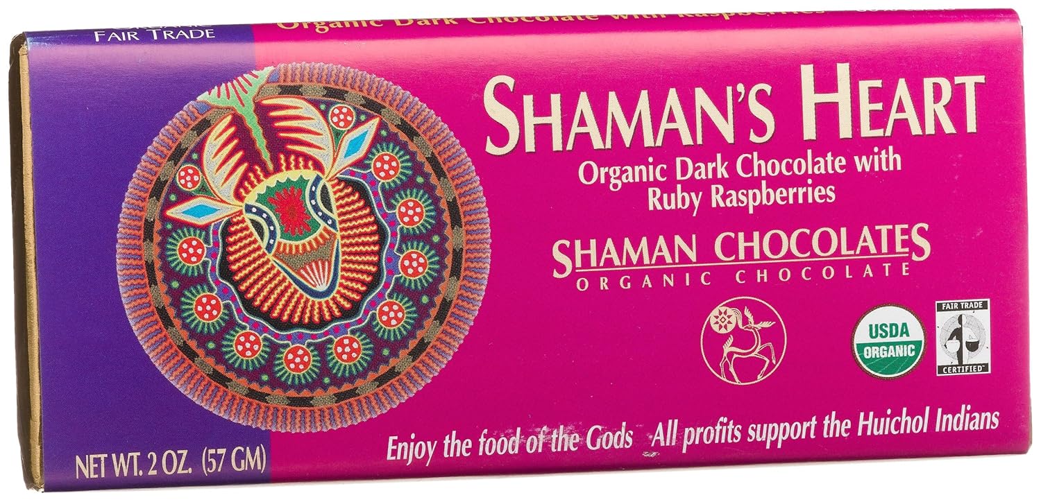Amazon.com : Shaman Chocolates Organic Dark Chocolate Heart Bar, Ruby ...