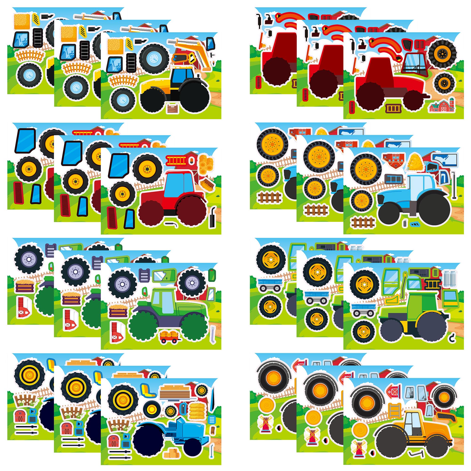 Amazon.com: Dorgua 24 Sheets Make Your Own Farm Tractor Stickers, Make ...