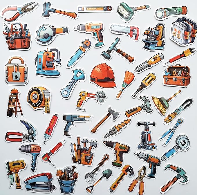 Amazon.com: 50Pcs Collection of Hand Tool Stickers for Toolbox Cool ...