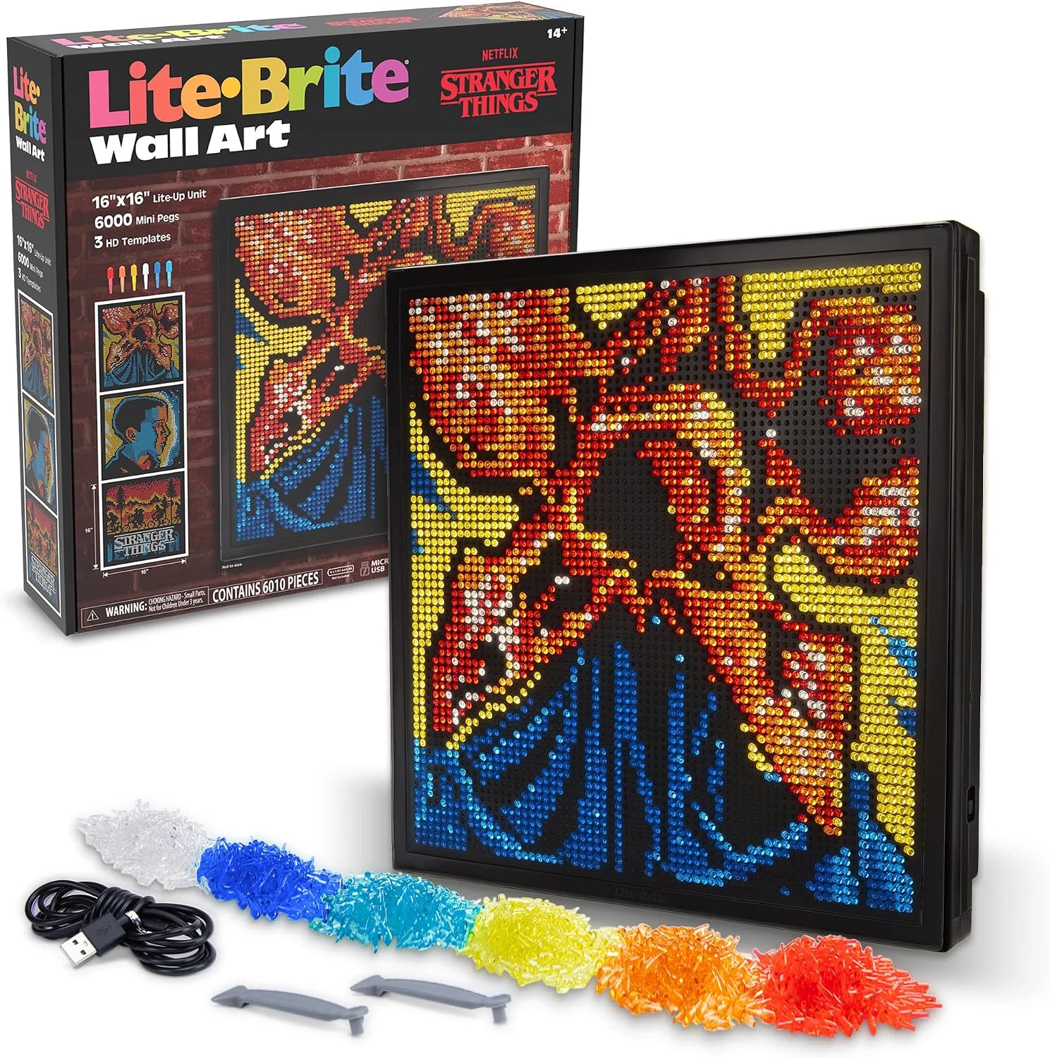 Amazon.com: Lite Brite Wall Art - 16" x 16" - 4,500 Micro Pegs, 4 HD ...