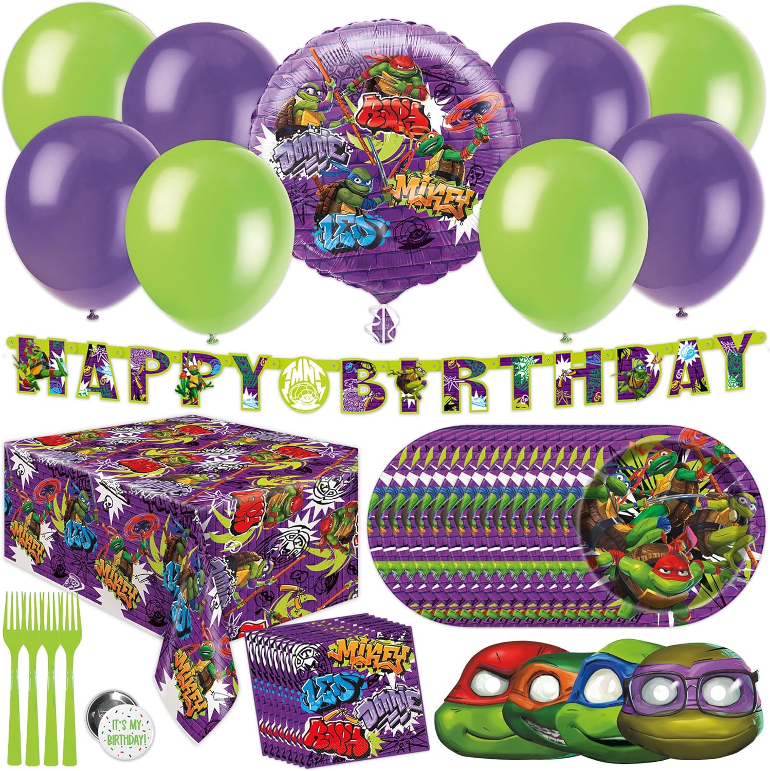 Amazon.com: Teenage Mutant Ninja Turtle Birthday Party Supplies ...