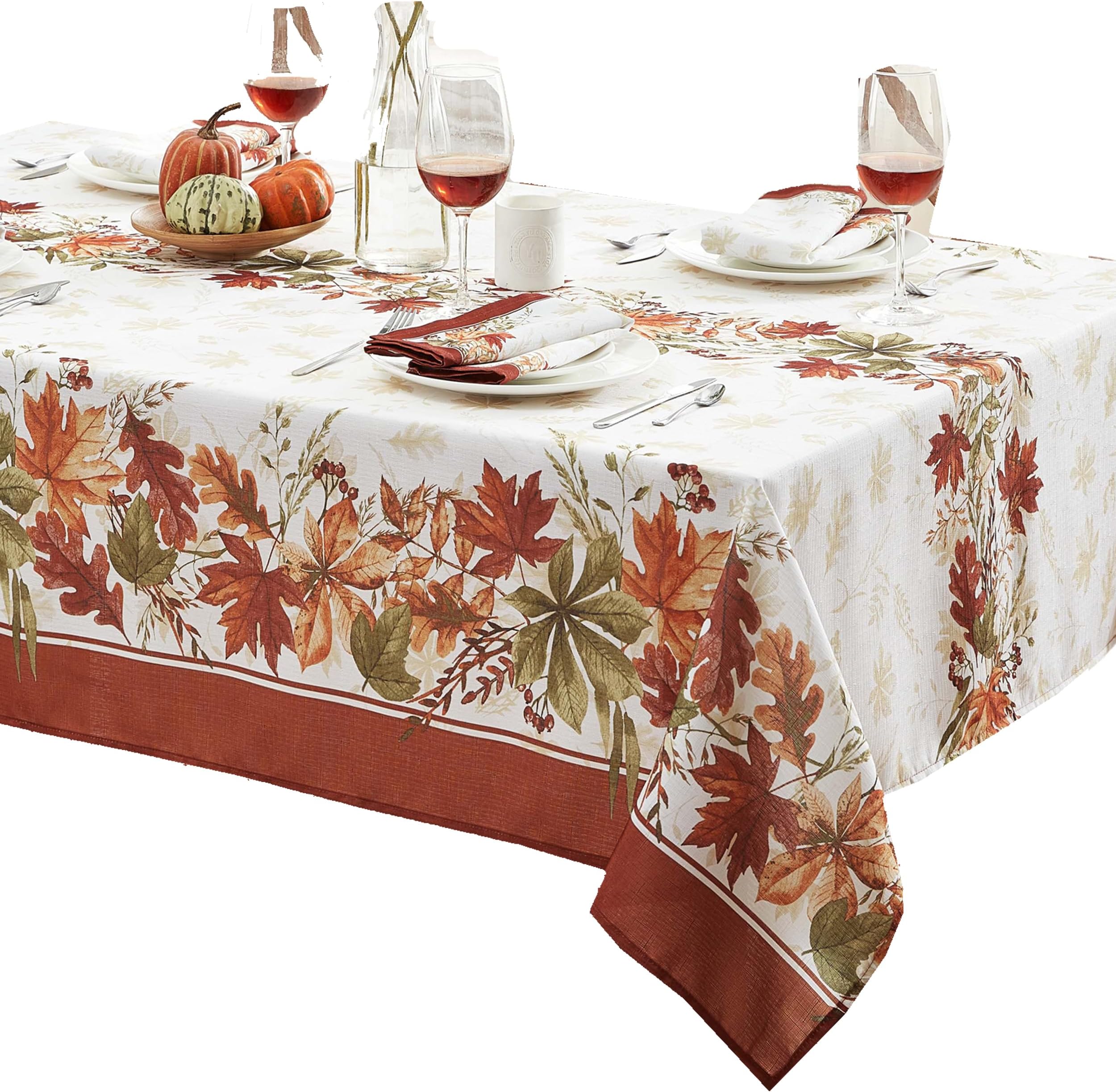 Amazon.com: Elrene Home Fashions Autumn Leaves Fall Printed Wrinkle ...