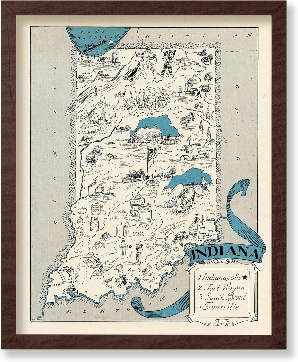 Amazon.com: Poster Master Vintage Poster - Retro Indiana Print ...