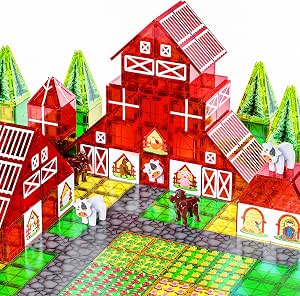 Amazon.com: SKTMYY Magnetic Tiles Farm Animal Toy Set with Interactive ...