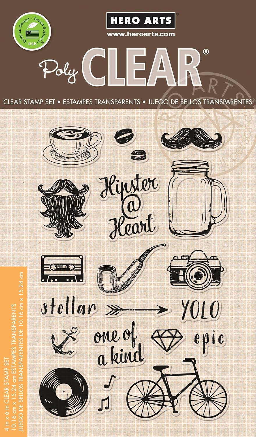 Hero Arts CL957 Hipster at Heart Art and Craft Product : Amazon.in ...